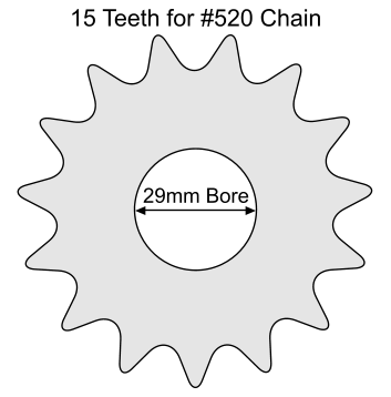15 Tooth Sprocket for #520 Chain with Custom Mounting Pattern #SPR-52015-C1