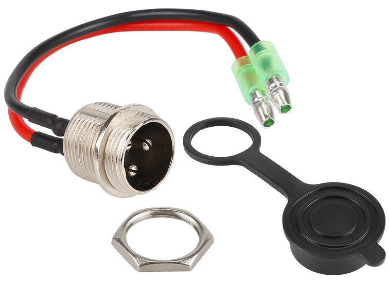 3 Pin Round Battery Charger Port with Bullet Connectors #CNX-518