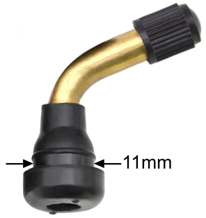 45 Degree Bent Valve Stem with 11mm Seat for Tubeless Tire #VST-120