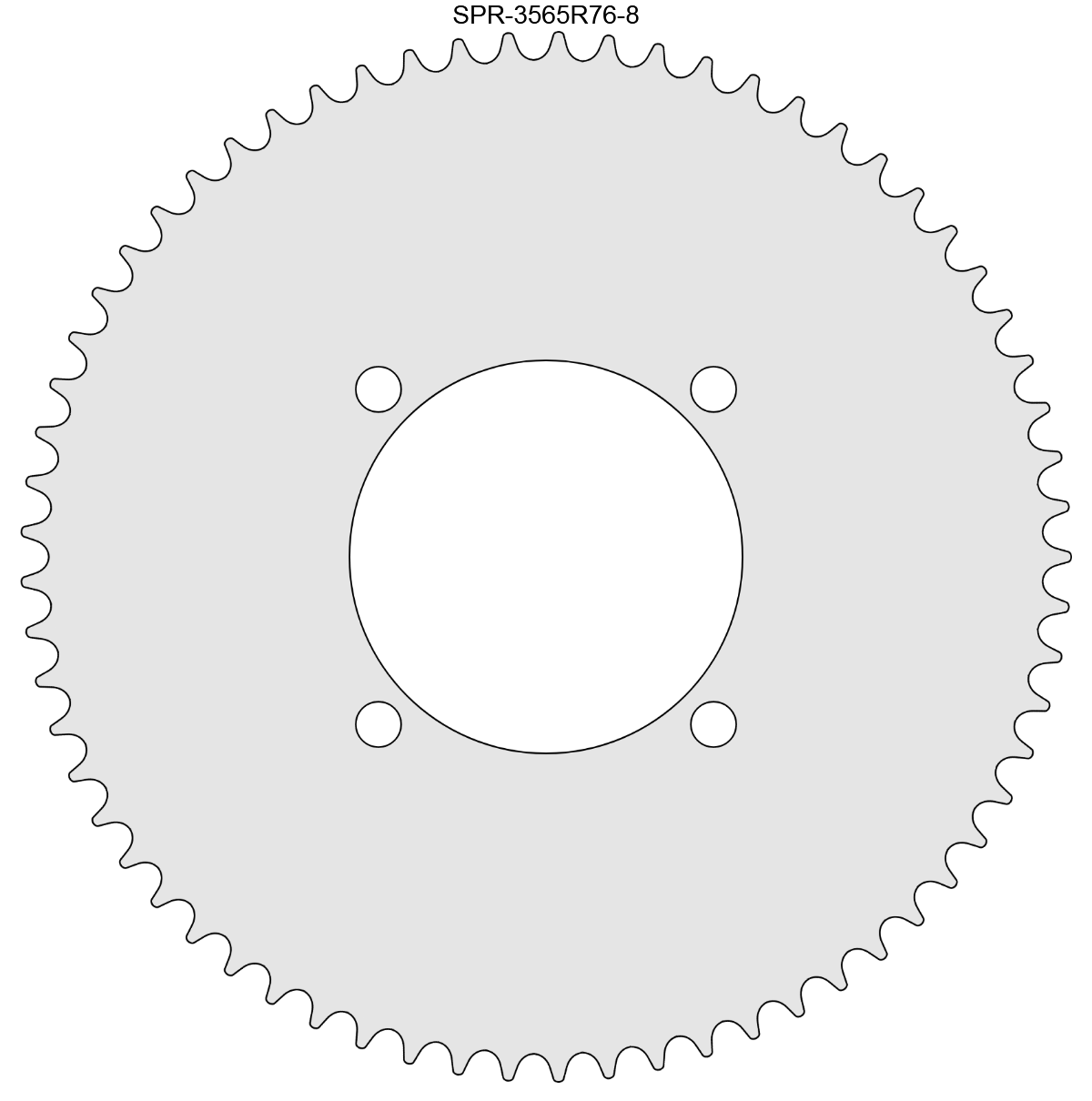 65 Tooth Sprocket for #35 Chain with R76-8 Mounting Pattern #SPR-3565R76-8