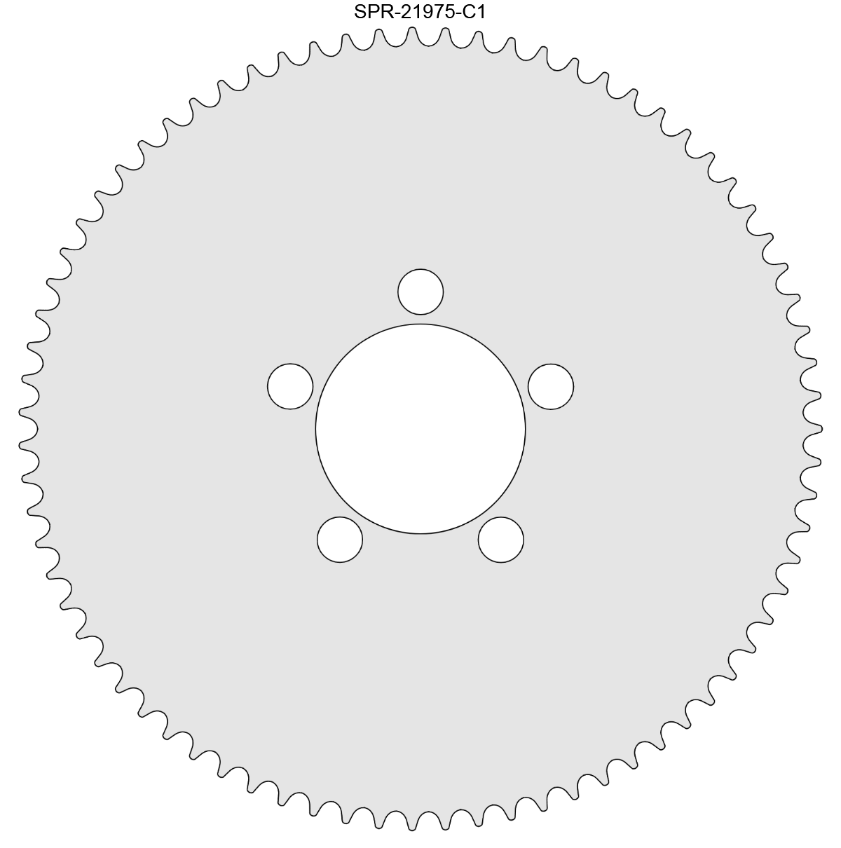 75 Tooth Sprocket for #219 Chain with Custom Mounting Pattern #SPR-21975-C1