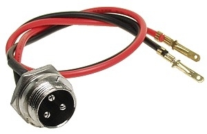 3 Pin Round Battery Charger Port with 20" Wires #CNX-516