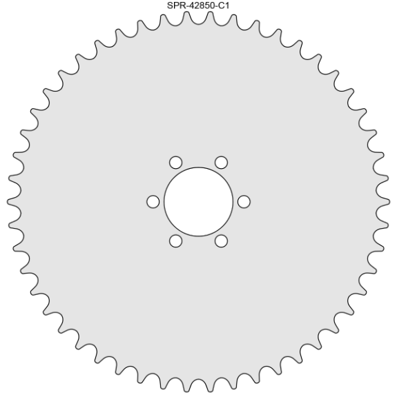 50 Tooth Sprocket for #428 Chain with Custom Mounting Pattern #SPR-42850-C1